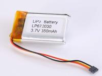 China 3.7V 350MAH 500-1000 Cycles Lithium Polymer Battery -20 To 60 Degrees Celsius Discharge Temperature for sale