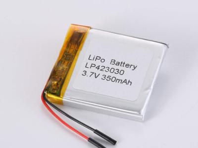 China LP423030 3.7V 350MAH Long-lasting Lithium Polymer Battery for Rechargeable Devices -20 To 45 Degrees Celsius for sale
