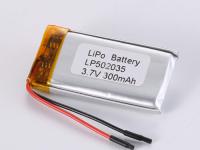 China 500-1000 Cycles LP502035 3.7V 300MAH Polymer Li-ion Rechargeable Cell for Optimal Performance -20 To 60 Degrees Celsius for sale