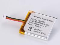 China Powerful 3.7V 320MAH LP402933 Li-ion Battery with 500-1000 Cycles and Wide Temperature Range for sale