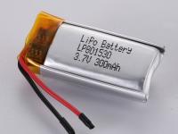 China LP801530 3.7V 300MAH Lithium Polymer Rechargeable Battery for -20 To 60 Degrees Celsius Discharge Temperature and Capacity for sale