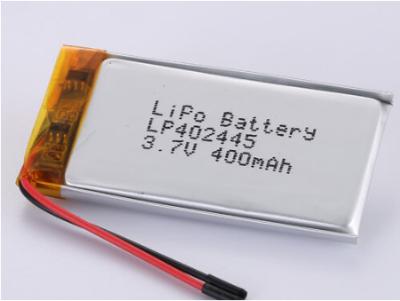 China LP402445 3.7V 400MAH Silver Foil and Transperant Pvc Lithium Polymer Battery with Wires 50 Mm Red Wire And Black Wire Lithium Cobalt Oxides for sale
