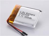 China LP552528 3.7V 400MAH High Capacity LiPo Pack for Long-Lasting Power Supply with Low Temperature Li-po Battery and Silver Foil for sale