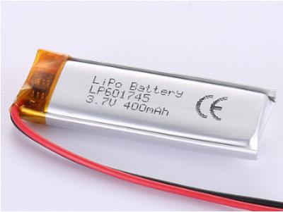 China Long-lasting Energy Lithium Cobalt Oxides LP601745 3.7V 400MAH Battery with 12 Months Guarantee for sale