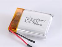 China 3.7V 500mAh Lithium Polymer Cell ROHS Certified Rechargeable Battery for Heavy-Duty Applications for sale