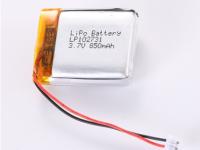 China OEM/ODM Support 3.7V 850MAH JST Connector Lithium Polymer Battery LP102731 -20°C To 60°C For High Performance for sale