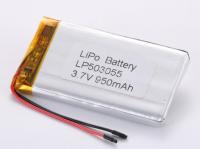 China LP503055 3.7V 950MAH li ion battery manufacturers Long-Lasting Lithium Polymer Rechargeable Battery Discharging Temperature -20°C To 60°C for sale