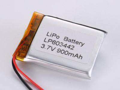 China LP603442 3.7V 900MAH li ion battery manufacturers Lithium Polymer Battery with Protected Circuit and A Grade for sale