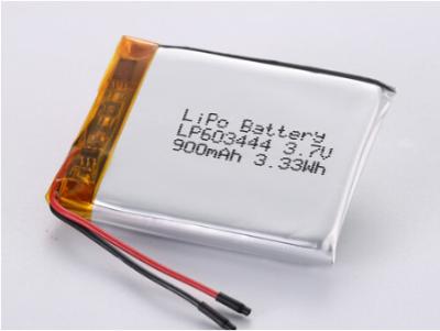 China LP603444 3.7V 900MAH li ion battery manufacturers Coin Size Lithium Polymer Battery A Grade for Chargeable Devices for sale