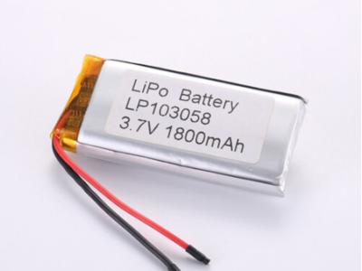 China LP103058 3.7V 1800mah li ion battery manufacturers Soft Pack Lithium Polymer Battery with Overdischarge Protection and Flexible Design for sale
