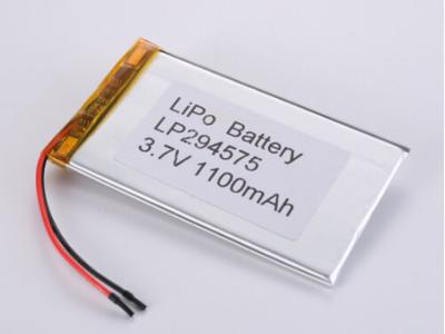 China LP294575 3.7V 1100MHA Square Lithium Polymer Battery with Overdischarge Protection Sharp Square Shape for sale