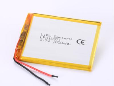 China LP315571 3.7V 1600mAh Li-ion Battery with Overdischarge Protection and Long Lifespan for sale