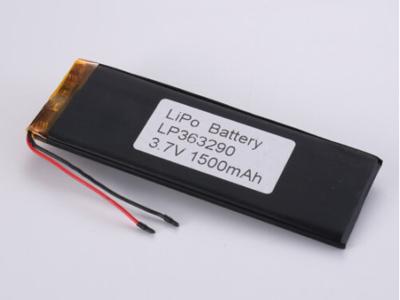 China Silver 3.7V 1500MAH Li Ion Battery Manufacturers High Capacity LiPo Pack with A Grade and 1C Peak Discharge Rate for sale