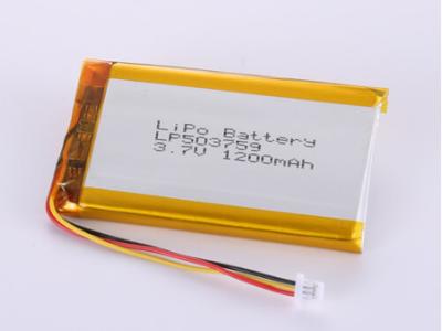 China LP503759 3.7V 1200MAH Li Ion Battery Manufacturers Silver for Rechargeable Devices for sale