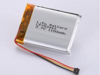 China LP753443 3.7V 1100MAH li ion battery manufacturers Silver High Capacity LiPo Pack FCC Approved and Certified for sale