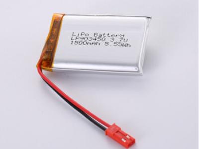 China LP903450 3.7V 1500MAH A Grade Pouch Design Lithium Polymer Battery with FCC Certifications for sale