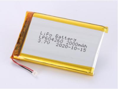 China Acceptable OEM Lithium Polymer Battery with 1 Year Shelf Life and LP604260 3.7V 2000MAH Li Ion Battery Manufacturers for sale