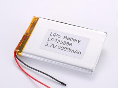 China 5000MAH LP725888 Lithium Polymer Battery Fully Charged Voltage 3.7V for Product Manufacturers for sale