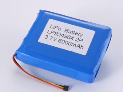 China 500 Cycles 3.7V 6000mAh Li-ion Battery for A Grade Li-polymer Cell Discharge Temperature -20°C To 60°C for sale