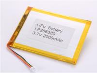 China LP286380 3.7V 2000MAH Li Ion Battery Manufacturers Overcharge Protection and Chargeable for Demanding Environments for sale
