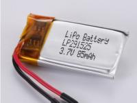 China Overcurrent Protection Included LP291525 3.7V 85MAH Li Ion Battery for Fast Shipping for sale