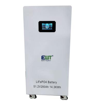 China Max Load Quantity cells 16 Wall-mounted 5KWh 51.2V 100Ah Lifepo4 Battery for Energy System Sales Smart BMS 6000 Cycles for sale