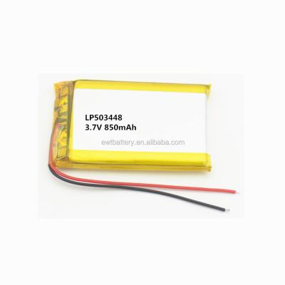 China Li Polymer Battery 503448 Lithium Polymer Battery 3.7v/850mah Rechargeable Lithium-ion Battery for sale