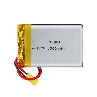 China Li-ion Polymer Battery 3.7V 703450 1200mAh Li-polymer 073450 Lipo Cell for GPS for sale