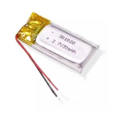 China LP301020 3.7V 30mAh Lipo Battery Li Po Battery Cell for sale
