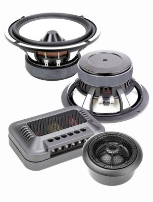 China 6.5 Inch 2 Way Car Component Speaker 150W RMS 4 Ohm Carbon Fiber Woofer Tetron Dome Tweeter for sale