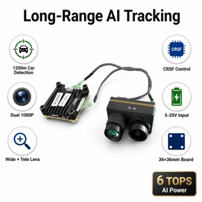 China Long-Range 1200m Dual-Lens AI Tracking Camera Module for Drone-2× 1/1.8