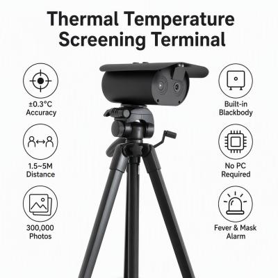 China JTA-FACE-DM03 Face Recognition Thermal Temperature Screening Camera All-in-One 2MP Visible + IR Blackbody HDMI Direct Display Mask Detection Fever Alarm 1-4m 150-200 People/Min Wall Tripod Mount for sale
