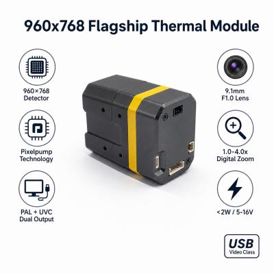 China JTA-IR009CA 960×768 Uncooled VOx Thermal Module 9.1mm F1.0 CVBS PAL + UVC Output 50Hz Pixelpump 1-4x Zoom <2W 5-16V 35.2×46.4mm IR Camera for FPV Drone for sale