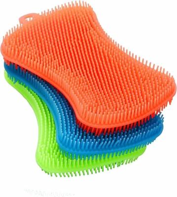 China Kitchen Multi Purpose Silicone Dish Cleaning Sponge Food Safe Silicone Rubber for sale