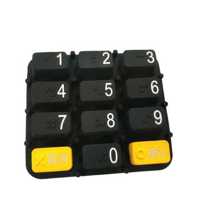 China Custom Radium Carved Transparent Silicone Rubber Pos Machine Keys for sale