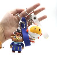 China Customized Cute 3D Keychain Rubber Cartoon Silicone Pendant Linked With Silicone Rubber Doll for sale