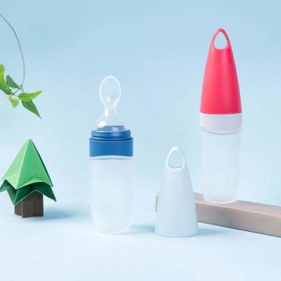 China Silicone Baby Bottles With Spoons For Infants Aged 0-12 Months for sale