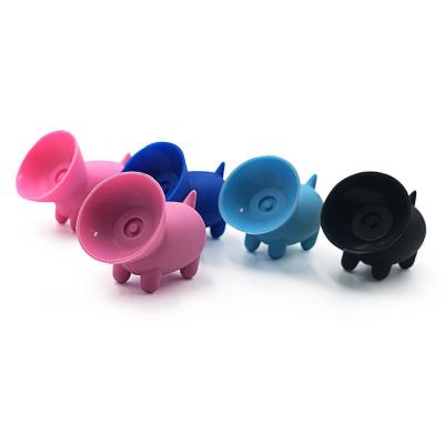 China Cartoon Pig Shaped Silicone Suction Cup Phone Holder With Custom Logo Universal Silicone Phone Holder for sale