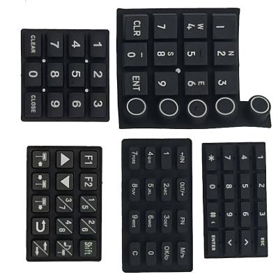 China Waterproof 80 Shore A Silicone Rubber Keypads Conductive Carbon Pill Custom Rubber Keypad Remote Control Manufacturer for sale