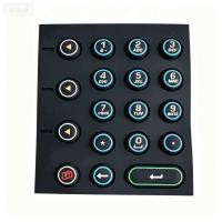 China Custom Silicone Rubber Keypads 80 Shore A 3x4 Matrix Backlit Remote Control Keypad OEM Rubber Buttons for sale