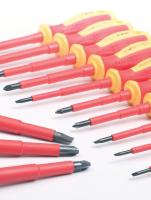 China 7 12 13 Piece 1000V PH PZ Vde Screwdriver Set With Case Slim Electrician Insulated Straight Slotted for sale