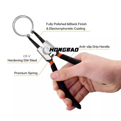 China Combination Snap Retaining Ring Pliers 4PCS Internal External Circlip Pliers Set 7 10 12 Inch for sale