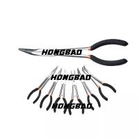 China 45 Degree Vde Long Needle Nose Pliers With Bent Tip Extra Long Angled Clip Curve for sale