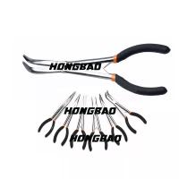 China Bent Long Nose Pliers Bent 90 Degree Angled Curve  Long Reach Circlip Pliers for sale