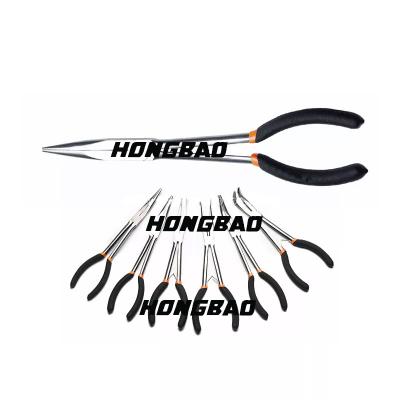 China 11 In. 45° Long Reach Pliers Set Straight Long Nose With Beveled Teeth Clip for sale