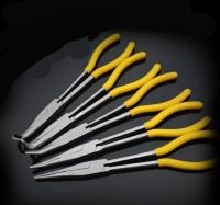 China 11 In. 45° Long Reach Pliers Set Straight Long Nose With Beveled Teeth Clip for sale