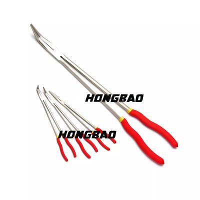 China 45 Degree Angle Needle Nose Pliers Long Reach Bent Chain Nose Pliers 16
