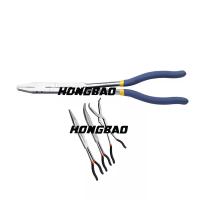 China Wide Long Nose Flat Pliers For Jewelry 200mm Double X Joint  Straight Extra Long Clip for sale