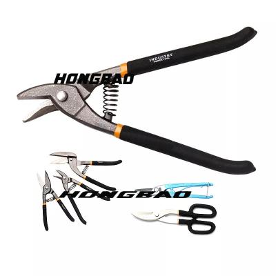 China Yellow Tin Snips For Cutting Circles Curves Gutters Stainless Steel Tinmans Scissors 9.5