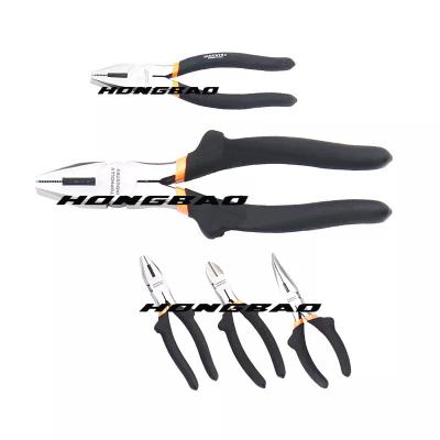 China Steel Insulated Combination Pliers Bright Chrome Dipped Handle 6